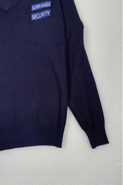 Large quantity customization of long-sleeved sweater security uniform royal blue armband design ...